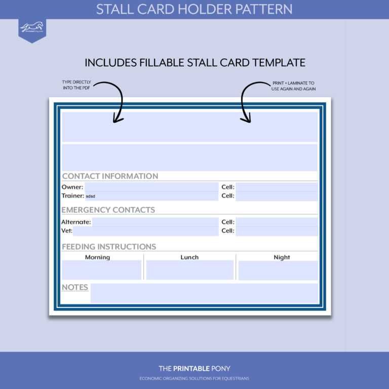Stall Card Holder Pattern + Printable Stall Card inside Horse Stall ...