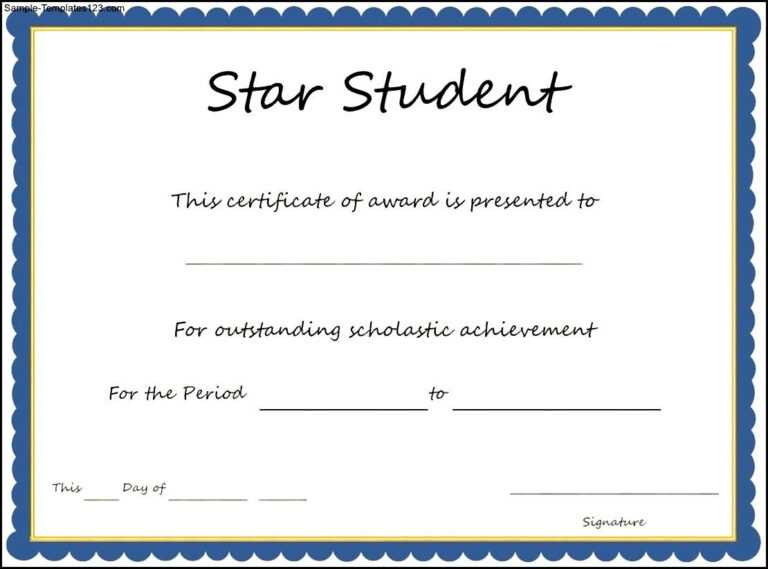 Star Student Award Certificate Template – Sample Templates inside Star ...