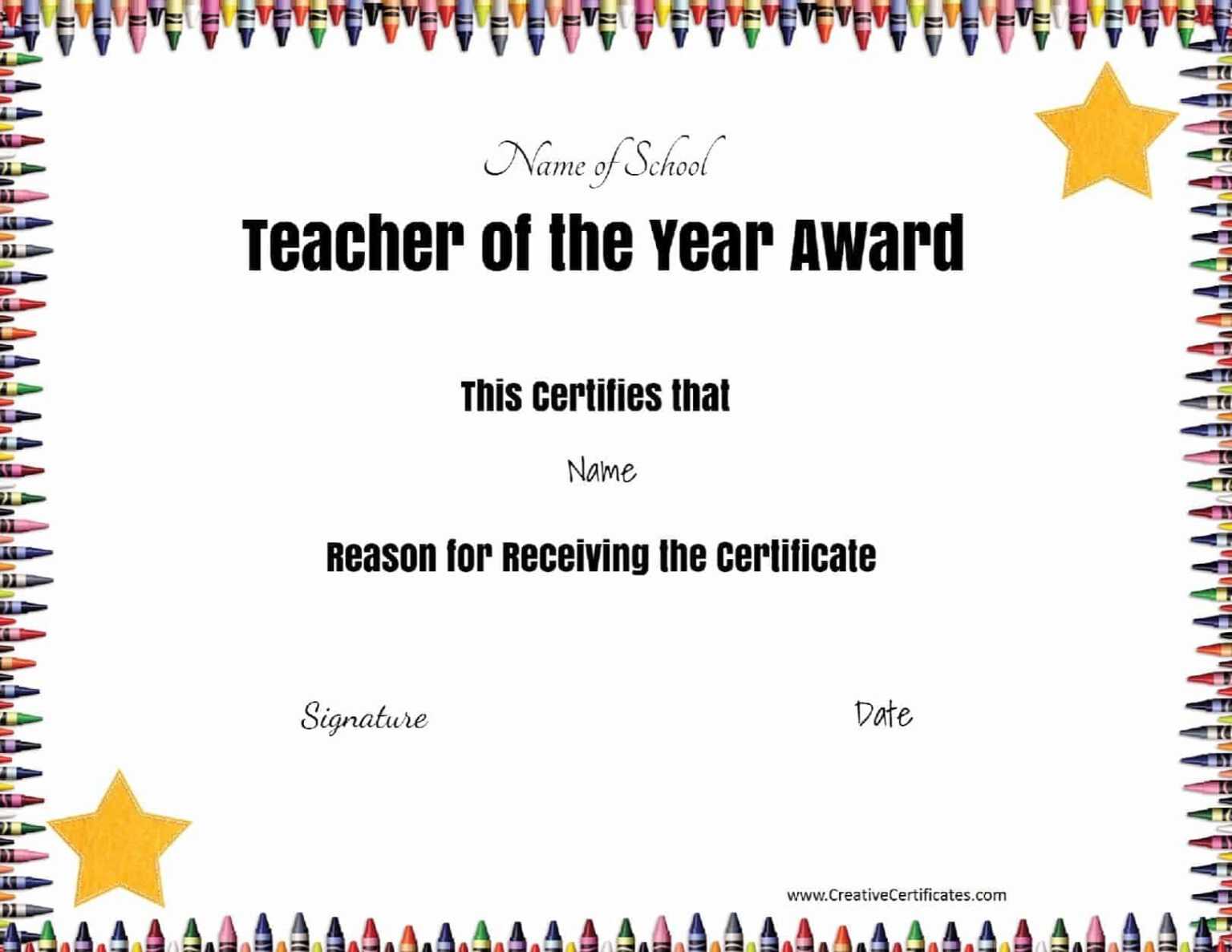 Teacher Of The Month Certificate Template – Tunu.redmini.co with regard ...