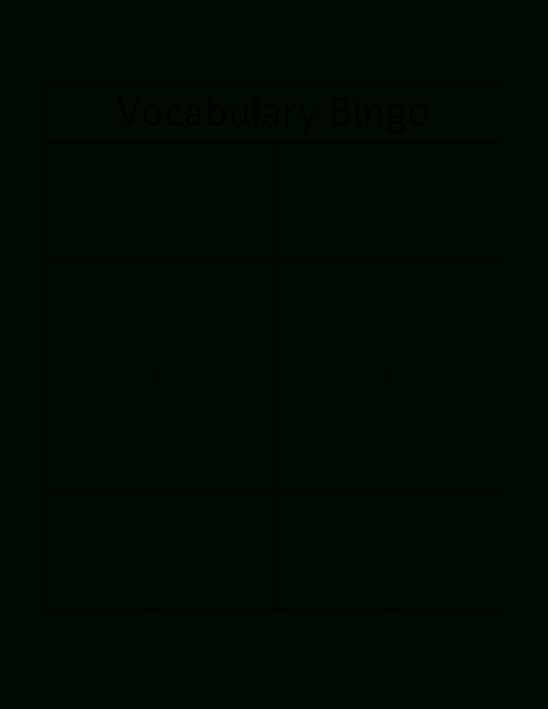 Vocabulary Bingo Card | Templates At Allbusinesstemplates intended for ...