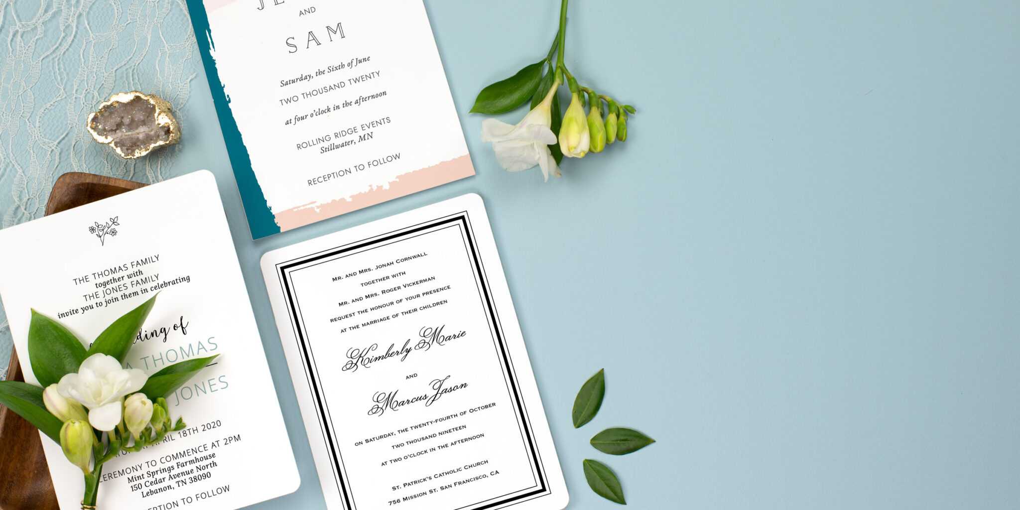 Wedding Invitations | 100% Free Custom Samples throughout Free E ...